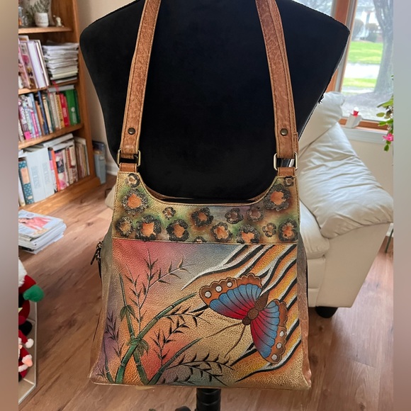 Anuschka | Bags | Anushka Hand Painted Leather Purse With Matching ...
